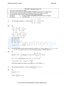 JEE Advanced 2016 Question Paper-1 – MathonGo