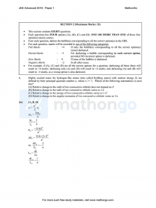JEE Advanced 2016 Question Paper-1 – MathonGo