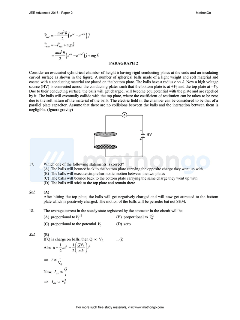 JEE Advanced 2016 Question Paper-2 – MathonGo