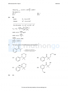 JEE Advanced 2016 Question Paper-2 – MathonGo