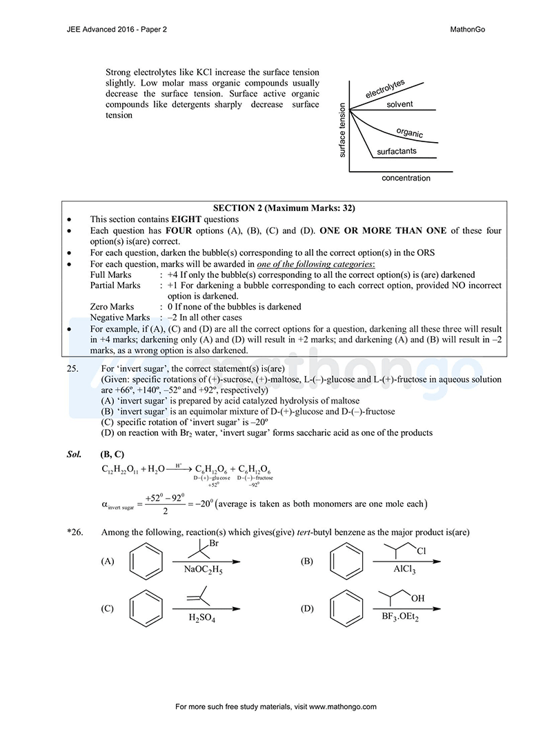JEE Advanced 2016 Question Paper-2 – MathonGo