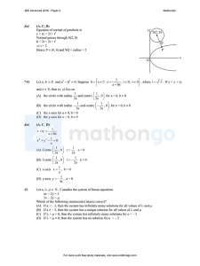 JEE Advanced 2016 Question Paper-2 – MathonGo