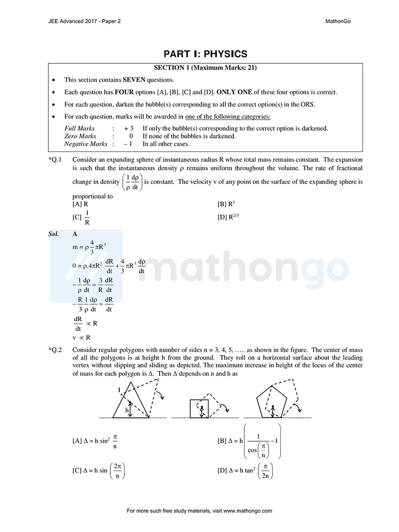 JEE Advanced 2017 Question Paper 2 MathonGo jee-advanced-2017-question-paper-2-mathongo
