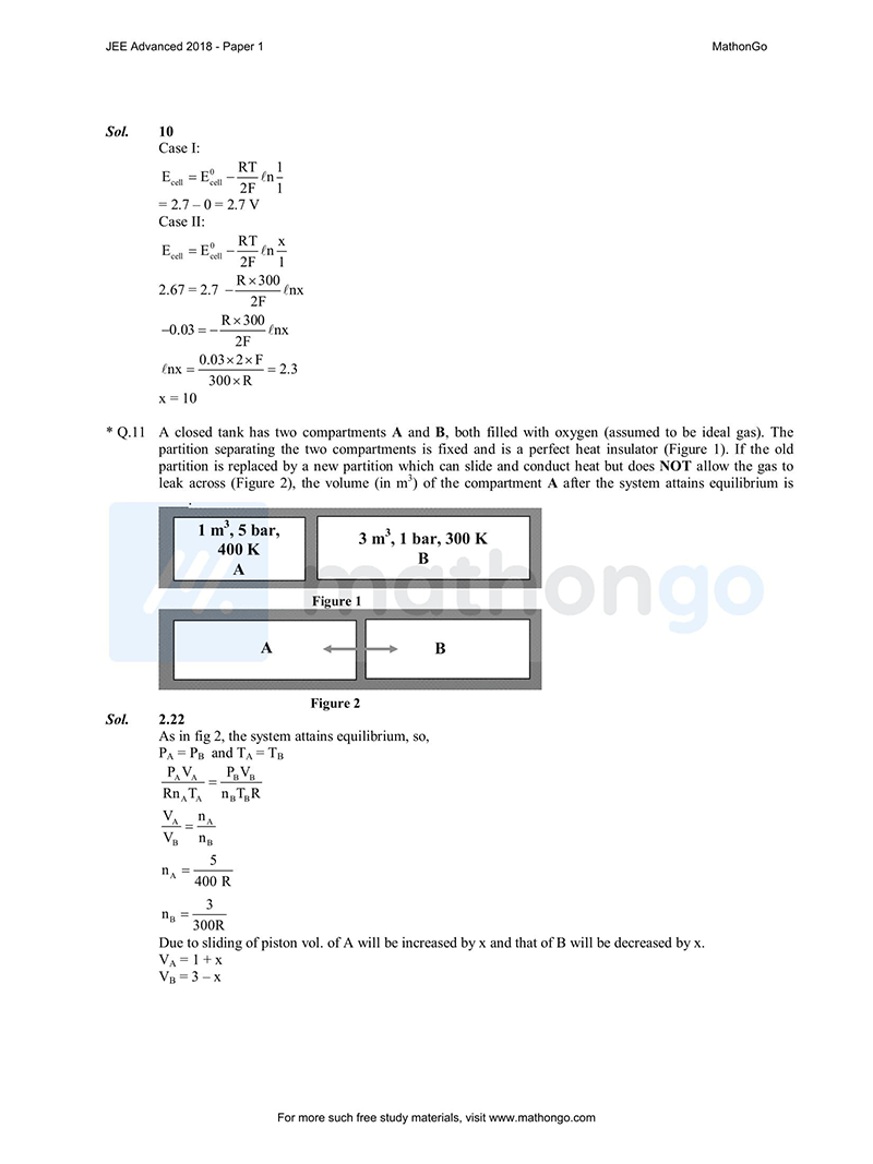JEE Advanced 2018 Question Paper-1 – MathonGo