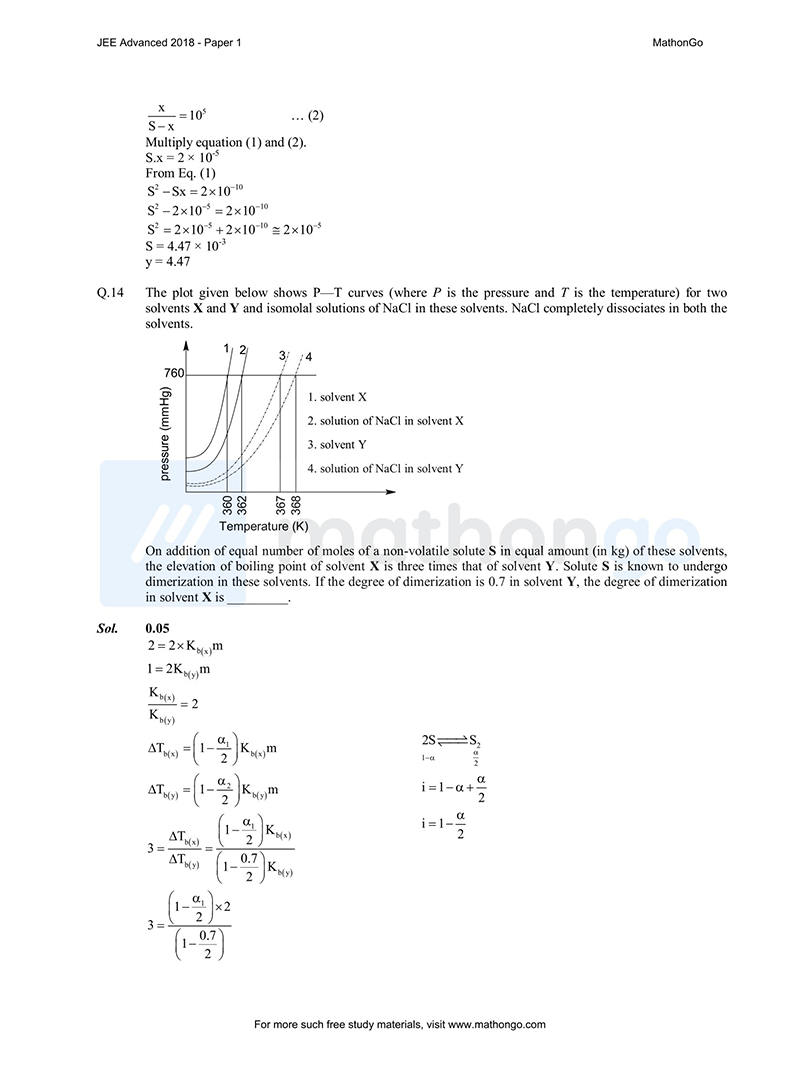 JEE Advanced 2018 Question Paper-1 – MathonGo