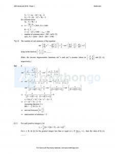 JEE Advanced 2018 Question Paper-1 – MathonGo