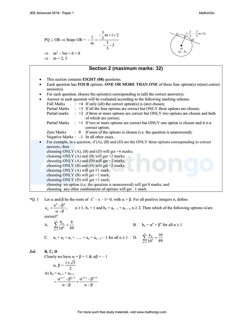 JEE Advanced 2019 Question Paper-1 – MathonGo
