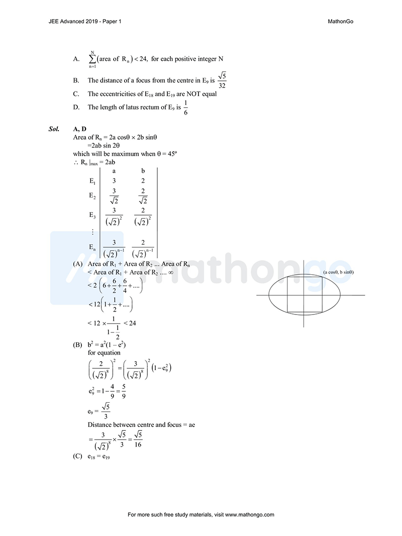 JEE Advanced 2019 Question Paper-1 – MathonGo