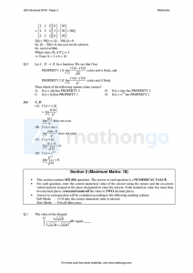 JEE Advanced 2019 Question Paper-2 – MathonGo
