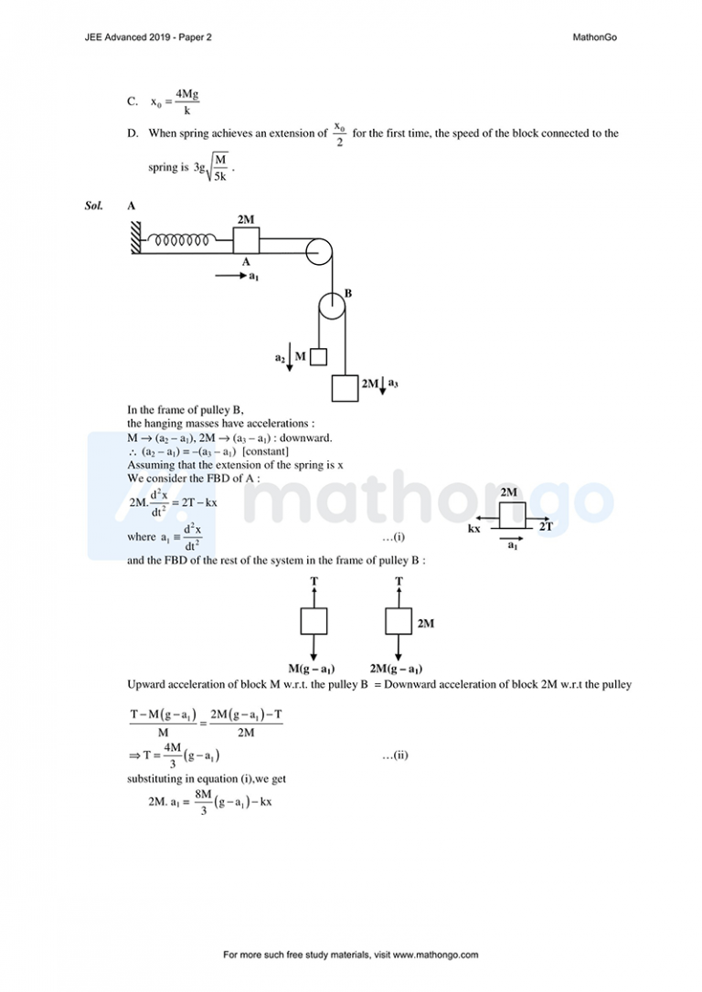 JEE Advanced 2019 Question Paper-2 – MathonGo